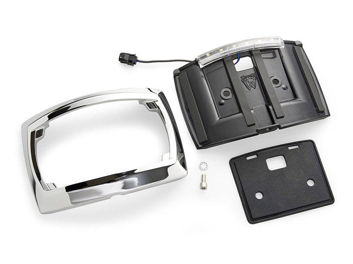 Curved Number Plate Frame with Number Plate Light Only - Chrome. Fits ...