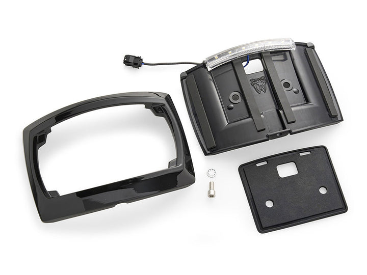 Curved Number Plate Frame with Number Plate Light Only – Gloss Black ...