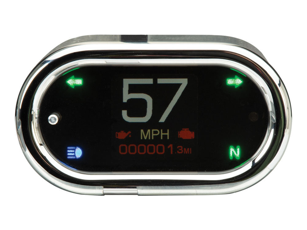 3-1/2in. x 2in. Classic KPH Speedometer – Chrome – Pro Class Customs