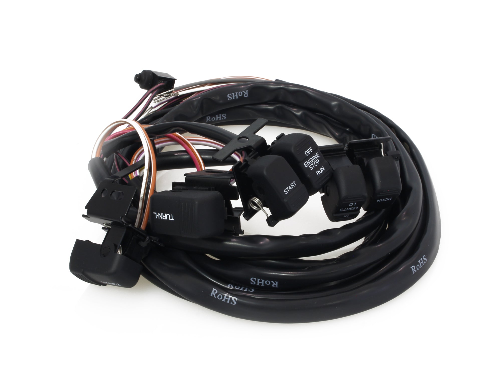 60in. Handlebar Wiring Harness with Black Switches. Fits Softail 1996 ...