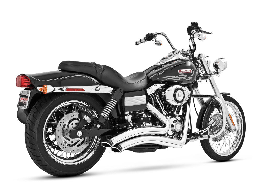 Sharp Curve Radius Exhaust – Chrome with Black End Caps. Fits Dyna 200 ...