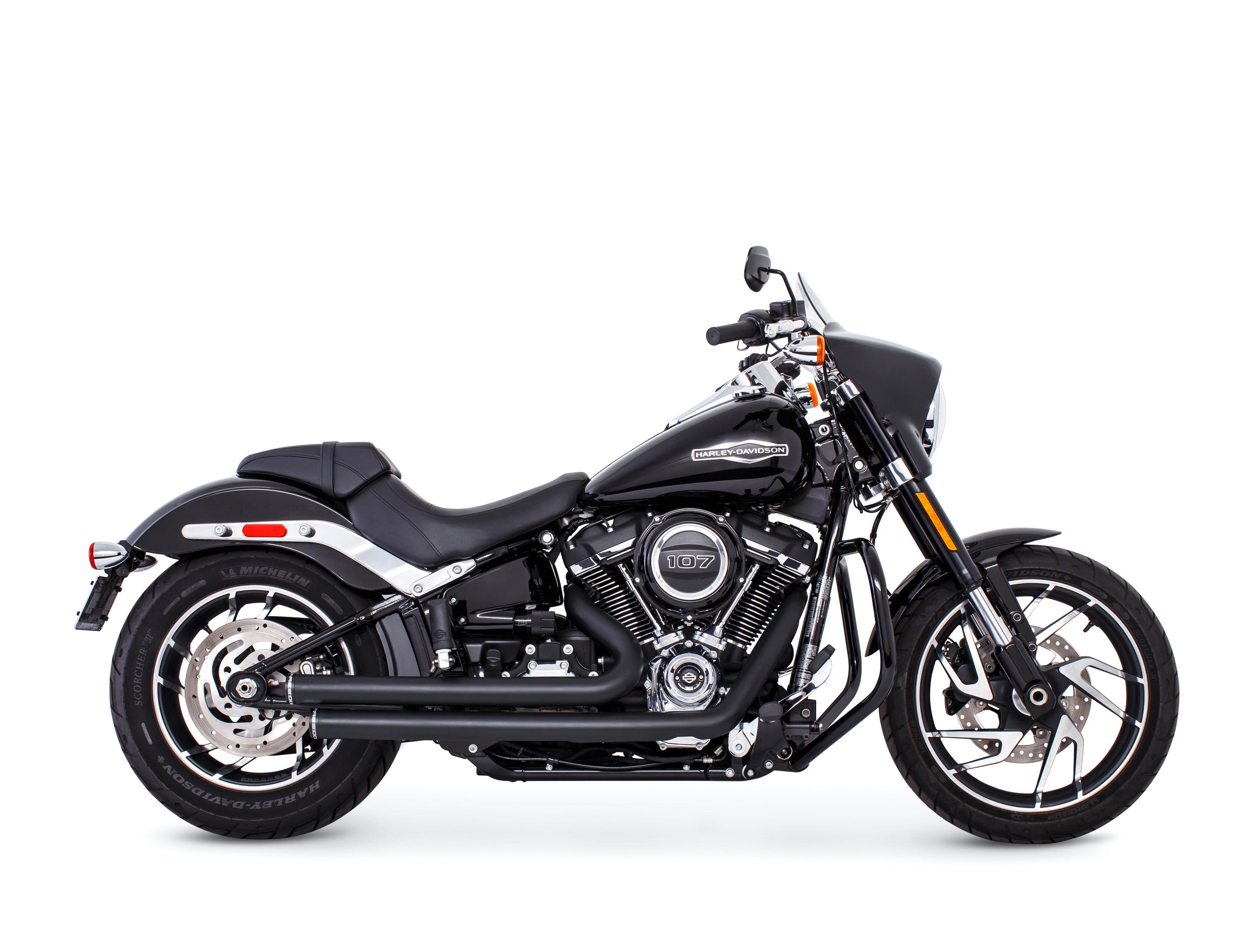 Independence Staggered Exhaust – Black with Black End Caps. Fits Softa ...