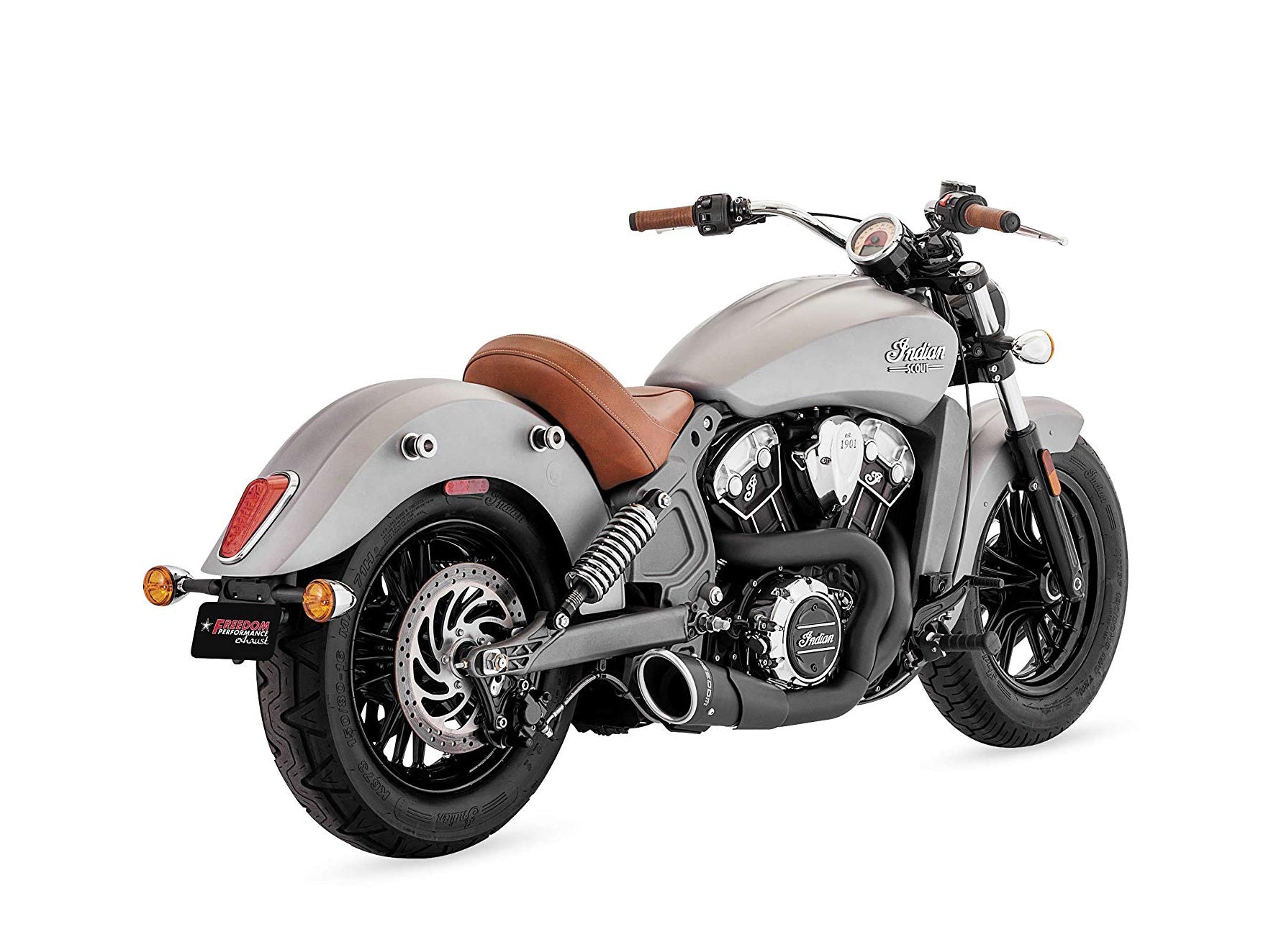 Combat 2-into-1 Exhaust – Black with Black End Cap. Fits Indian Scout ...