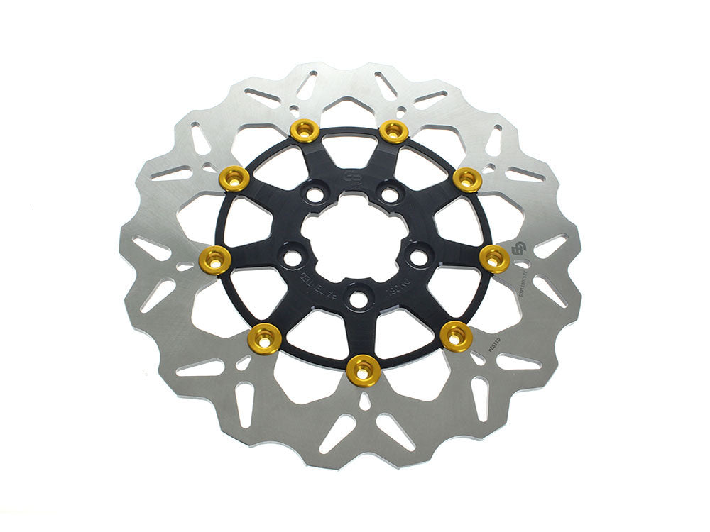 11.5in. Rear Floating Wave Disc Rotor – Black with Gold Buttons. Fits ...
