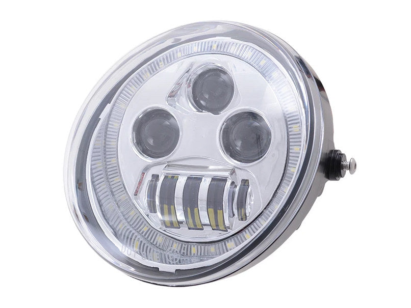 5-3/4in. LED HeadLight Insert with Halo – Chrome. Fits Night Rod Speci ...