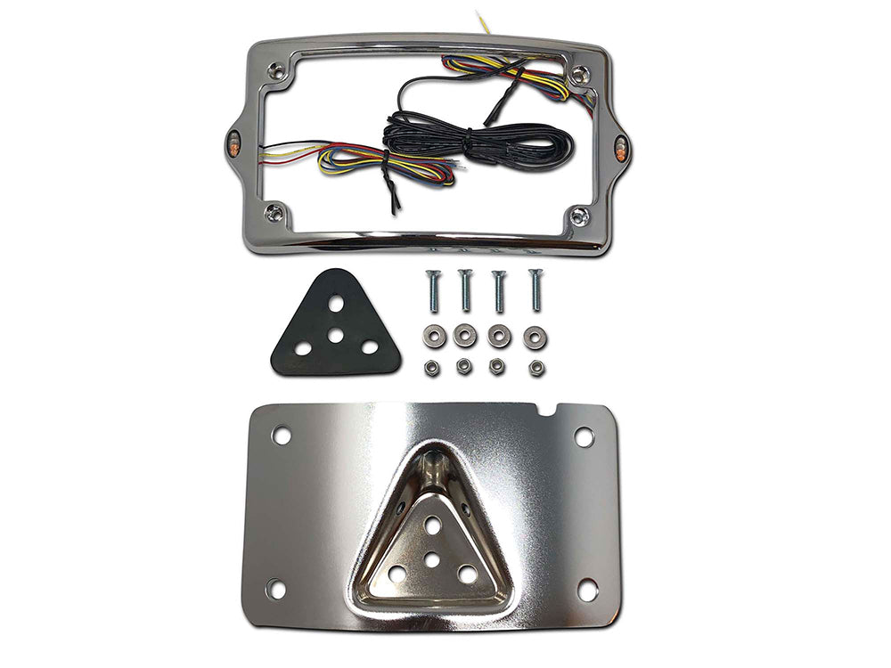 Curved Number Plate Frame with Elypse Run/Turn/Brake Lights – Chrome ...