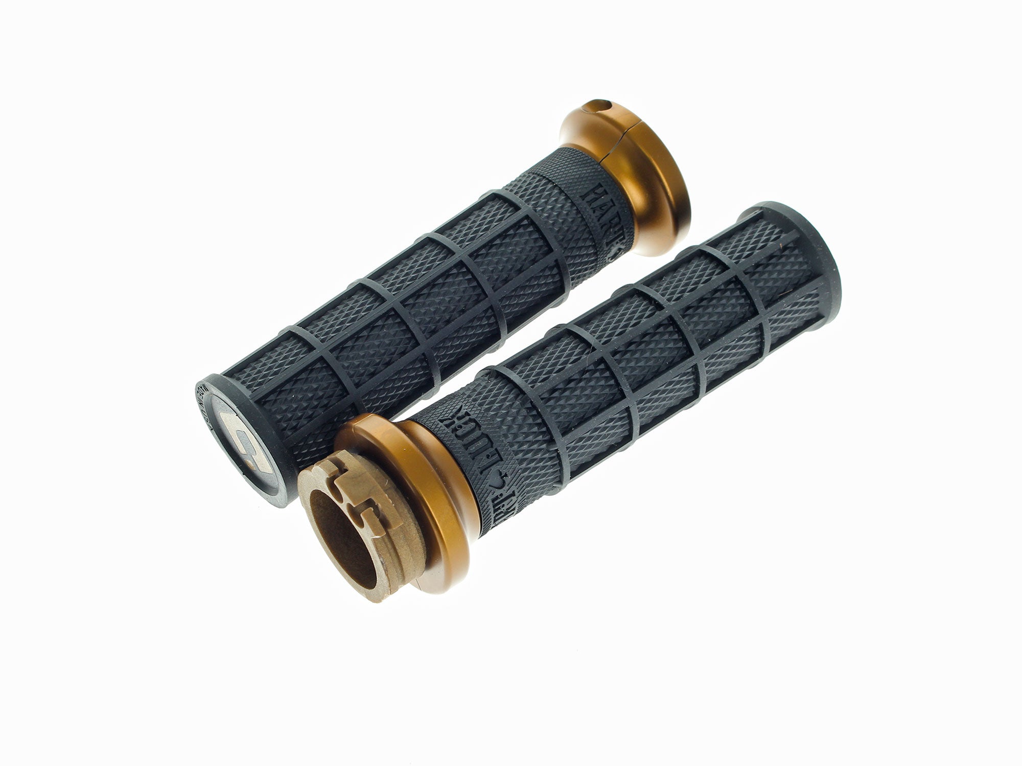 Hart-Luck Full Waffle Lock-On Handgrips – Bronze. Fits H-D with Thrott ...