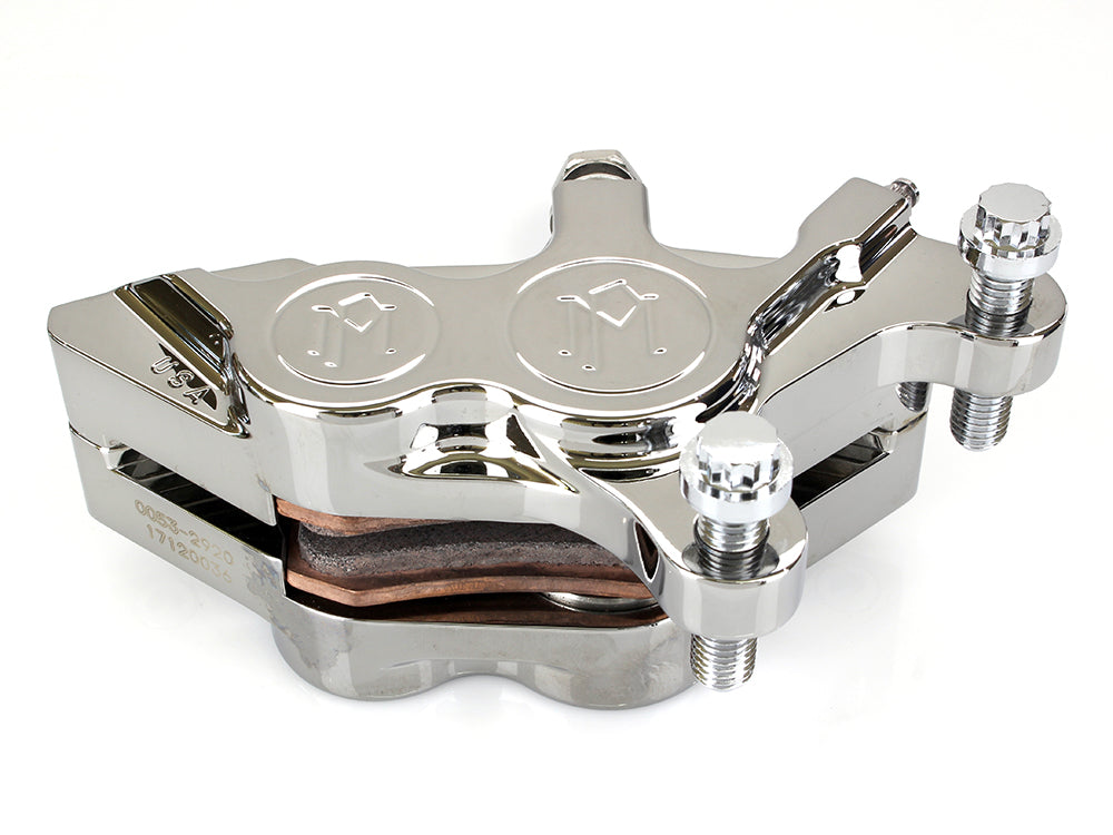 Right Hand Front 4 Piston Caliper – Chrome. Fits most Big Twin 2000up ...