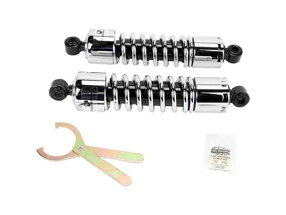 412 Series, 12.6in. Standard Spring Rate Rear Shock Absorbers - Chrome ...