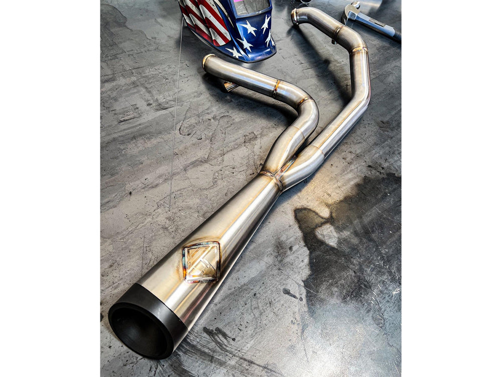 2-into-1 Cutback Exhaust – Stainless Steel with Black End Cap. Fits Dy ...