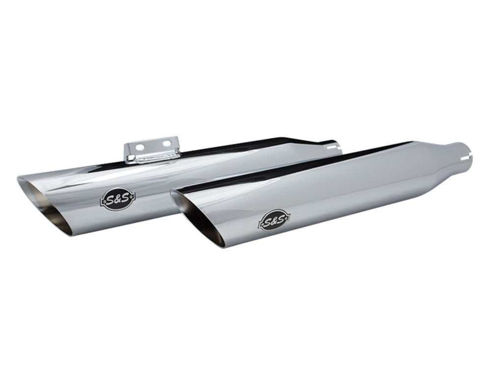 3-1/2in. Slash Cut Slip-On Mufflers – Chrome. Fits Softail Slim, Stree ...