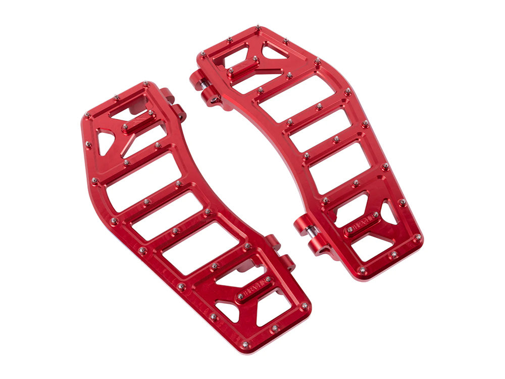 Aggressor Rider Floorboards - Red. Fits Touring 1980up, FL Softail 198 ...
